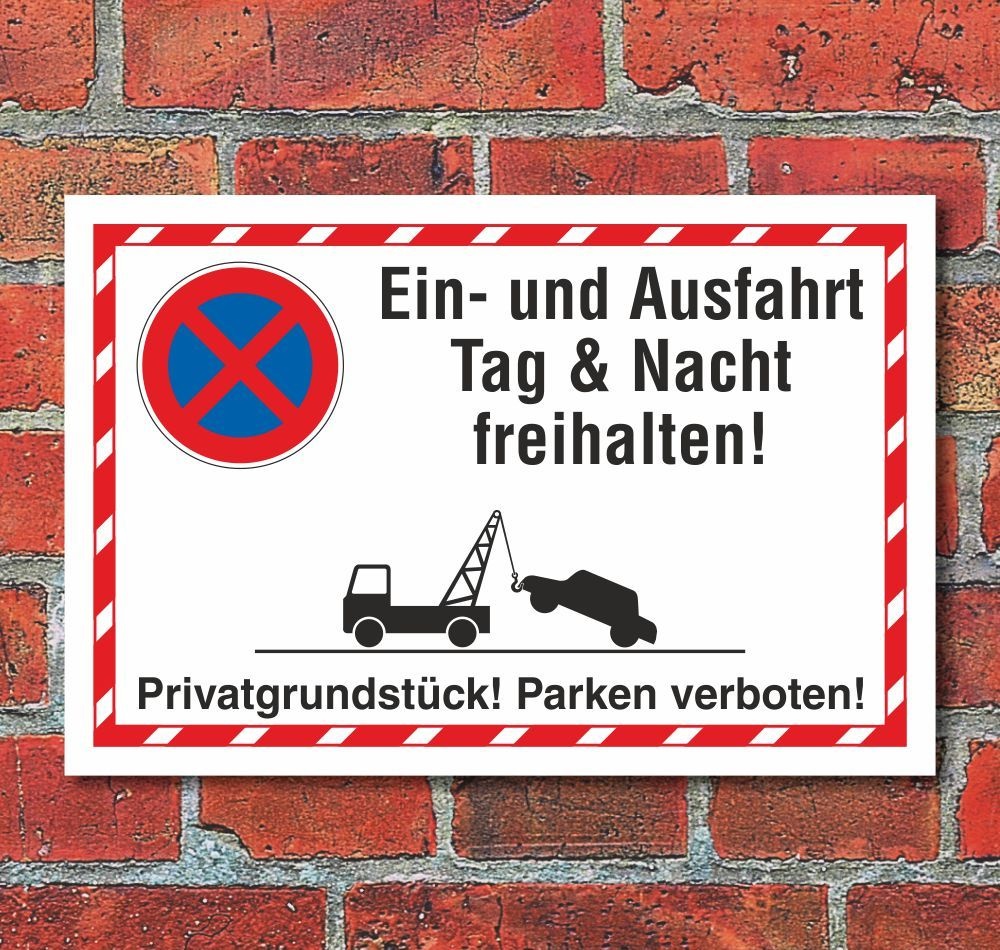 Schild Parkverbot Halteverbot Ein- und Ausfahrt freihalten Privat Alu ...