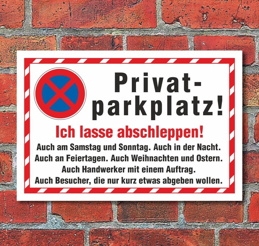 Schild Parkverbot Parken verboten Halteverbot Abschleppen 3 mm Alu-Ve ...