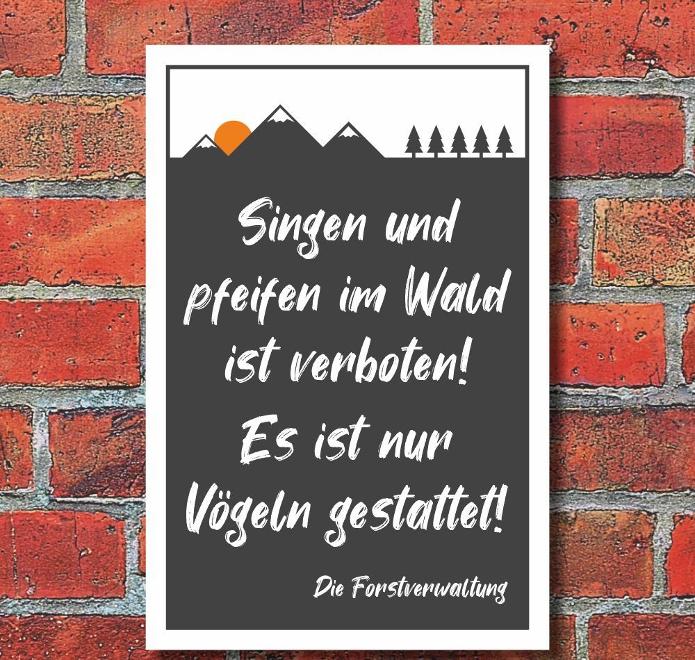Schild Singen und pfeifen verboten Nur Vögeln Geschenk 3 mm Alu-Verbu ...