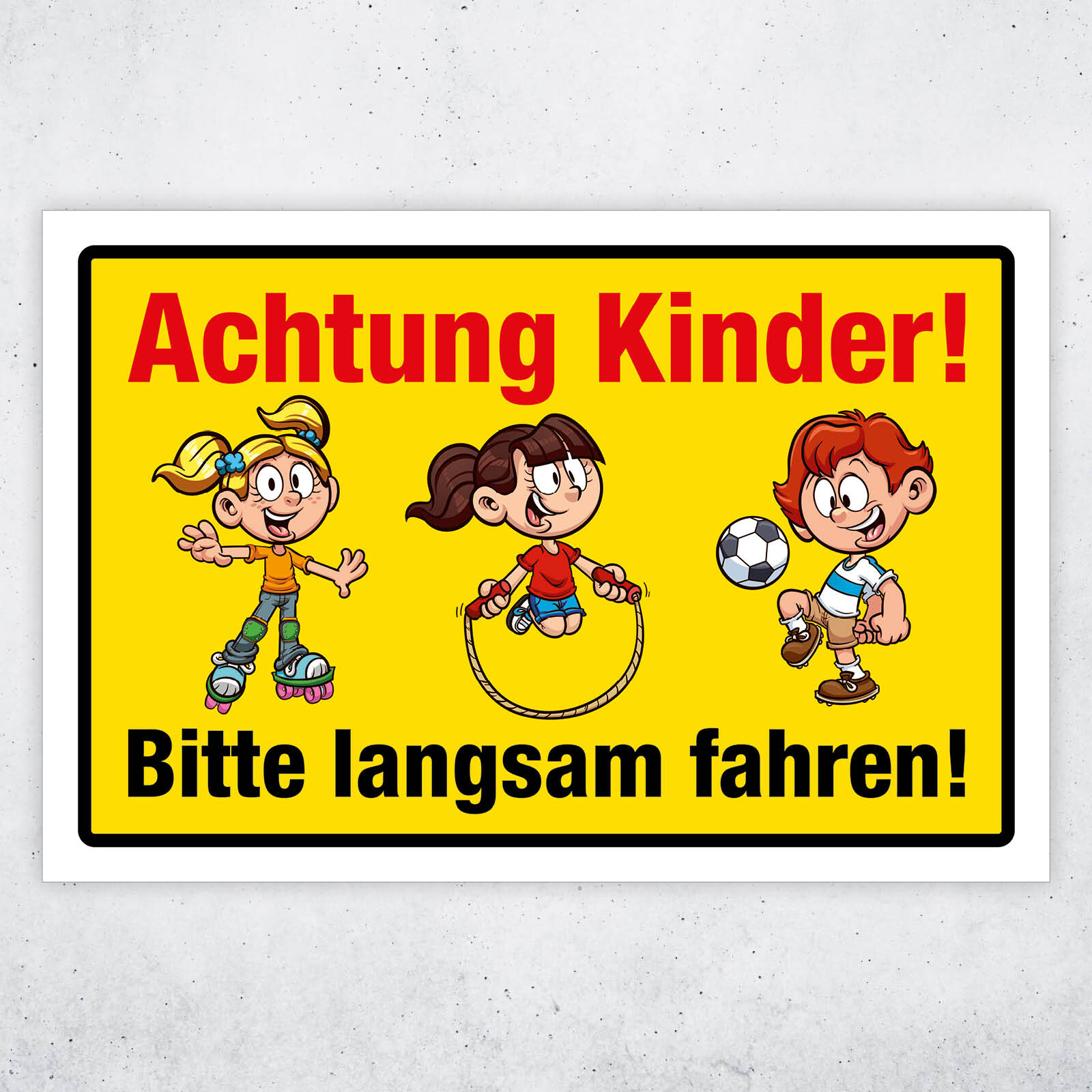 "Achtung Kinder, bitte langsam fahren" Schild – Sicherheit & Qualität ...